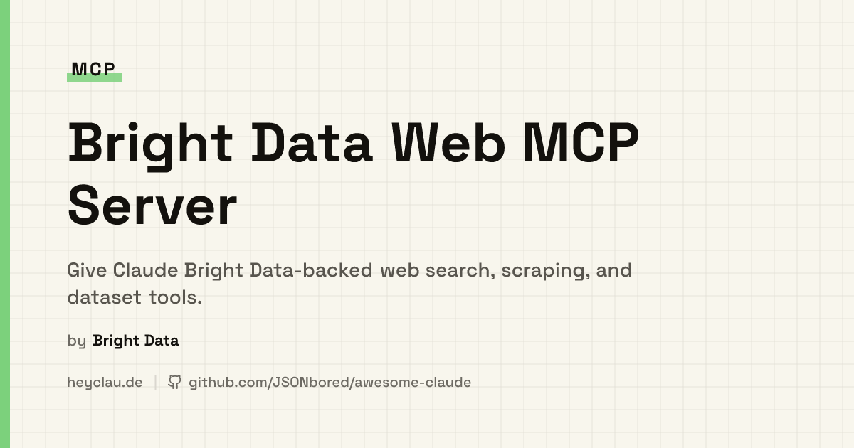 Bright Data Web MCP Server for Claude — HeyClaude