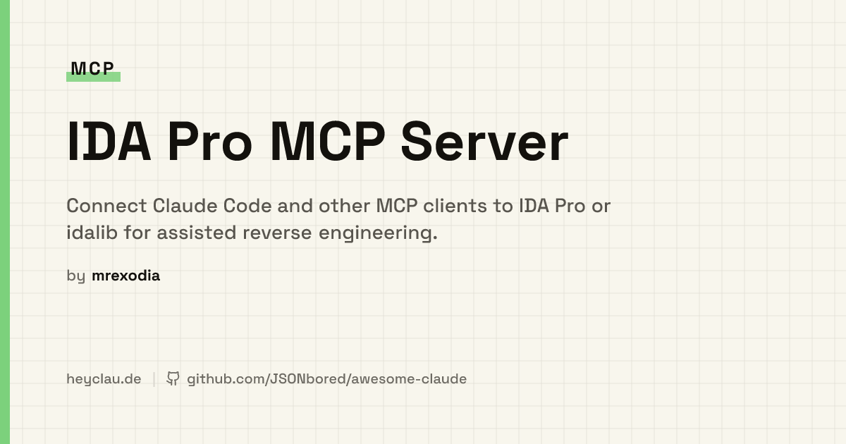 IDA Pro MCP Server for Claude — HeyClaude