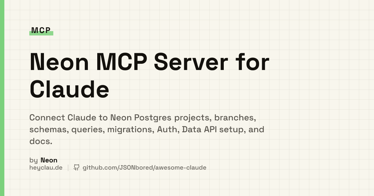 Neon MCP Server for Claude — HeyClaude